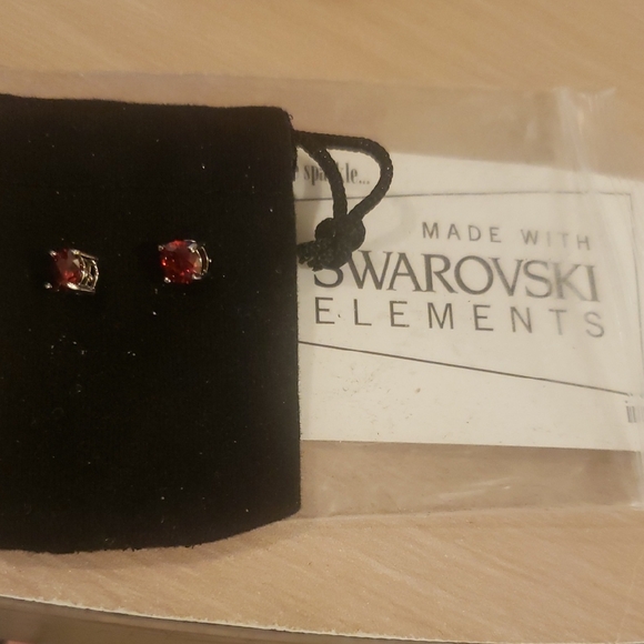 Swarovski | Jewelry | Swarovski Ruby Red Crystal Earrings | Poshmark